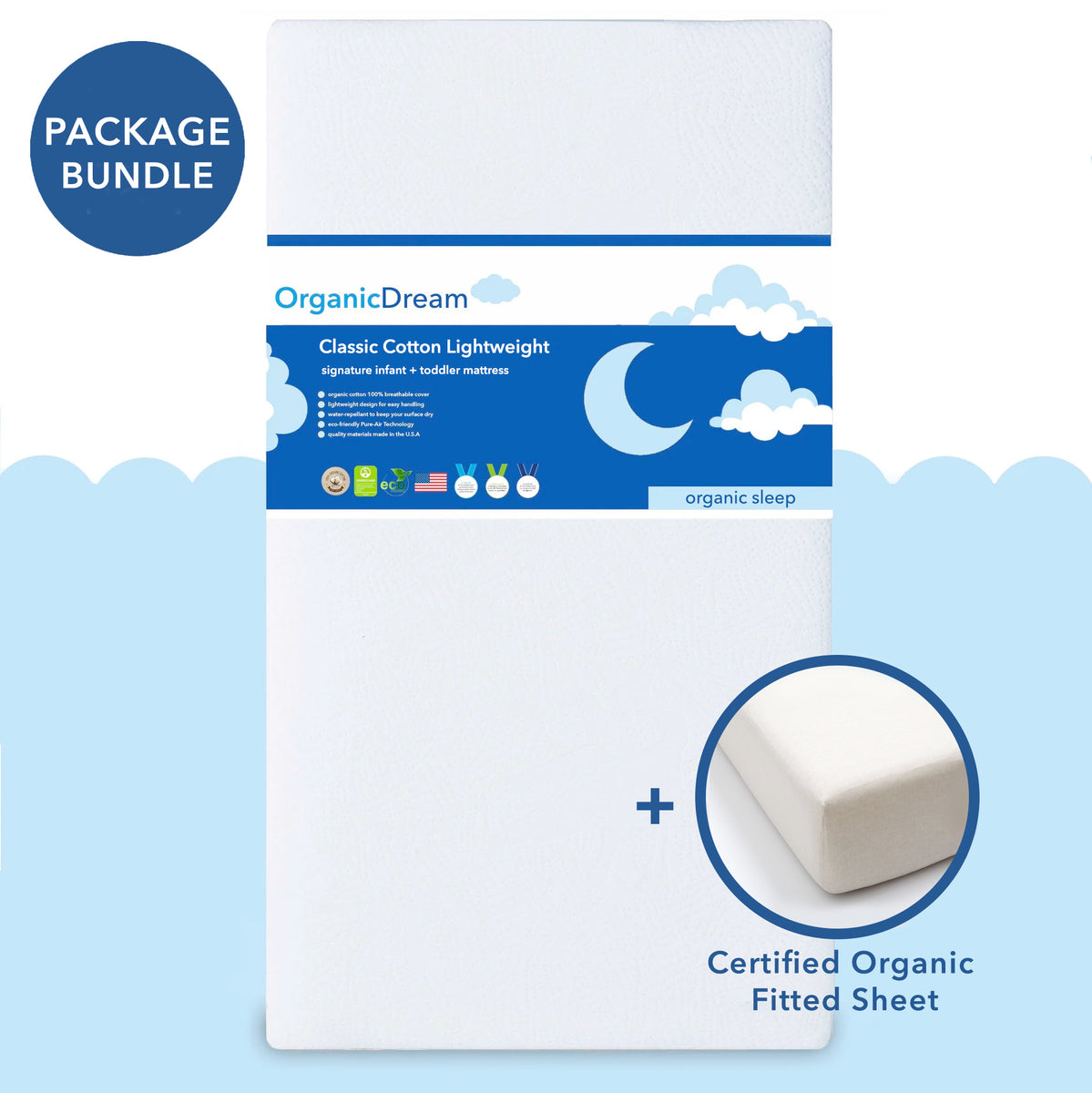Organic Cotton 2-Piece Lightweight Mattress Bundle | Organic Dream®